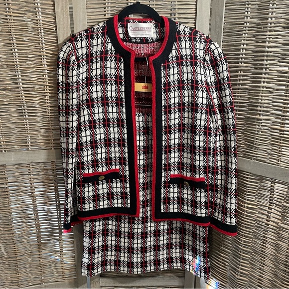 Castleberry | Skirts | Vtg Castleberry Knit Plaid Suit | Poshmark